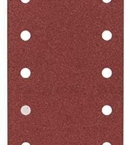 Bosch 2609256B22 Abrasive Sheets for Orbital Sanders 115 x 230 Self-Gripping System 14 Holes Grit Size 120 Pack of 10 Sheets