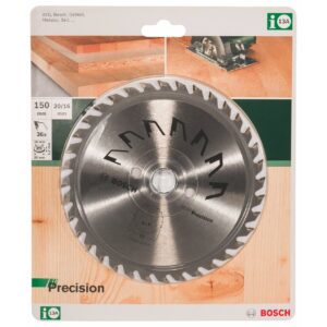 Bosch 2609256853 Precision Circular Saw Blade with 36 Teeth / Carbide / Clean Cut / 150 mm Diameter Bore with 20 / 16 mm Reduction Ring / 2.5 mm Cutting Width