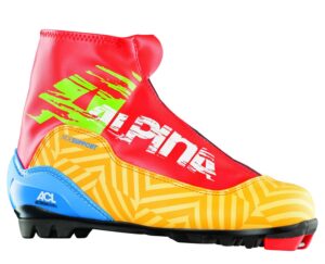 alpina acl action series cross-country nordic classic ski boots, yellow multi, 46