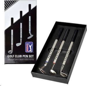 pga tour 3 piece golf pen gift set,silver