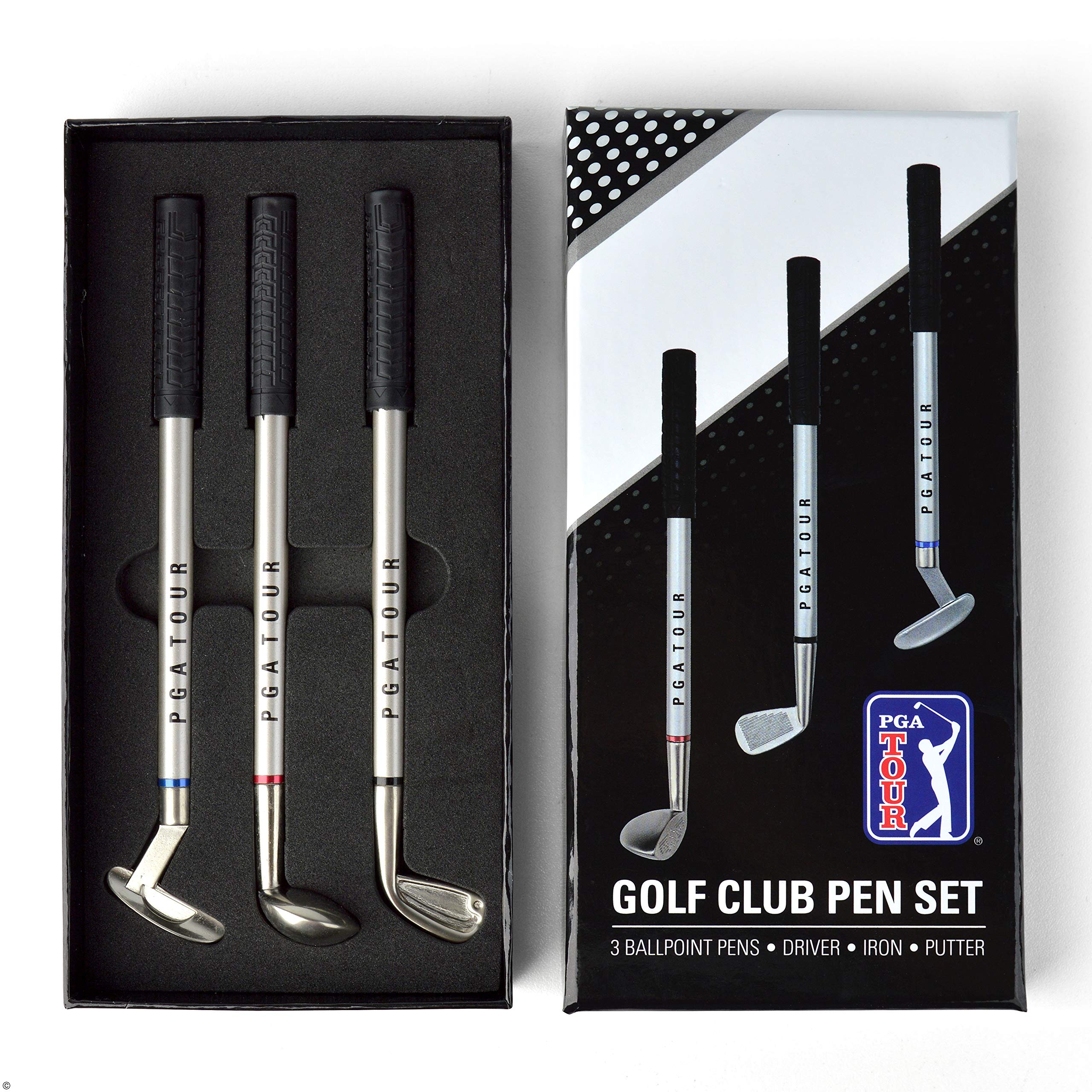 PGA Tour 3 Piece Golf Pen Gift Set,silver