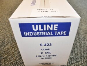 case of clear uline packing shipping box tape model s-423 industrial 2.0 mils