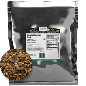 frontier co-op cut & sifted wildcrafted cascara sagrada bark 1lb - aged buckthorn bark, bulk wholesale bag