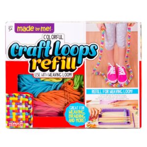 made by me craft loops refill, includes 210 weaving loom loops in 7 vibrant colors, potholder loops, loom refill loops, diy craft loop refill kit, craft kits for kids