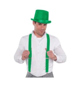 green nylon spandex suspender - one size fits all (pack of 1) - perfect for parties & everyday use