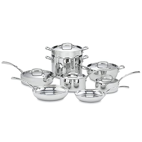 Cuisinart FCT-13 13-Piece Cookware Set French Classic Tri-Ply, Silver