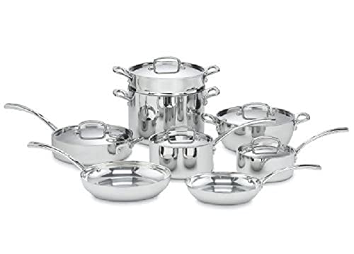 Cuisinart FCT-13 13-Piece Cookware Set French Classic Tri-Ply, Silver