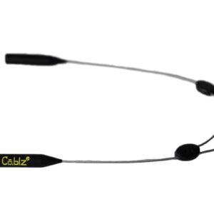 Cablz Zipz Adjustable Eyewear Retainer | Adjustable, Lightweight, Low Profile, Off-The-Neck Eyewear Retainer Strap | Stainless (Clear Stainless, 14in Regular Tip)