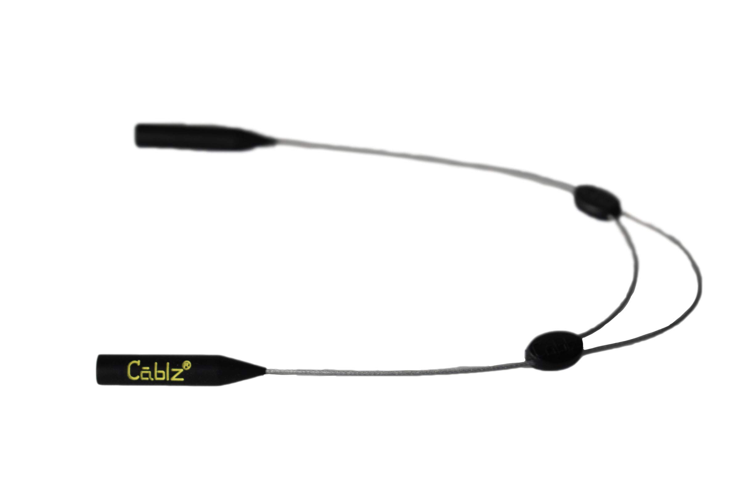 Cablz Zipz Adjustable Eyewear Retainer | Adjustable, Lightweight, Low Profile, Off-The-Neck Eyewear Retainer Strap | Stainless (Clear Stainless, 14in Regular Tip)