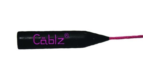 Cablz Colorz Zipz Adjustable Eyewear Retainer Strap | Lightweight, Low Profile, Coated Stainless, 14 Inch (Black/Pink)