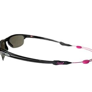 Cablz Colorz Zipz Adjustable Eyewear Retainer Strap | Lightweight, Low Profile, Coated Stainless, 14 Inch (Black/Pink)