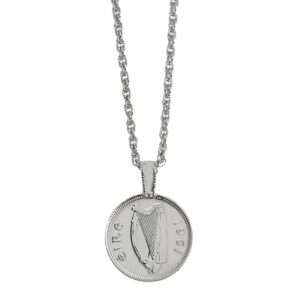 American Coin Treasures Lucky Rabbit Coin Pendant | Eire Coin | Irish Hare | Silvertone 24 Inch Rope Chain | Certificate of Authenticity …