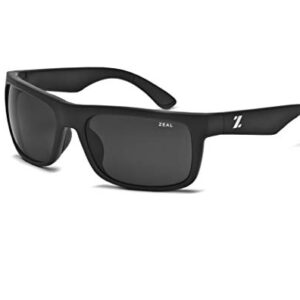 Zeal Optics Essential | Plant-Based Polarized Sunglasses for Men & Women - Matte Black/Polarized Dark Grey Lens