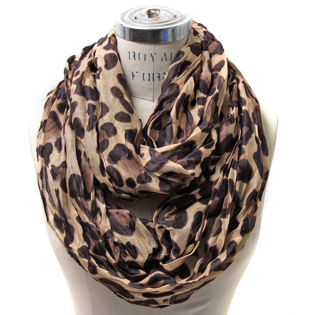 Scarf& Leopard Infinity Scarves(Camel)