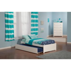 AFI Concord Twin Size Platform Bed with Footboard & Twin Trundle in Espresso