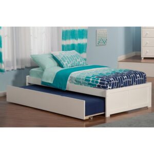 AFI Concord Twin Size Platform Bed with Footboard & Twin Trundle in Espresso