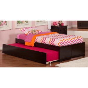 AFI Concord Twin Size Platform Bed with Footboard & Twin Trundle in Espresso