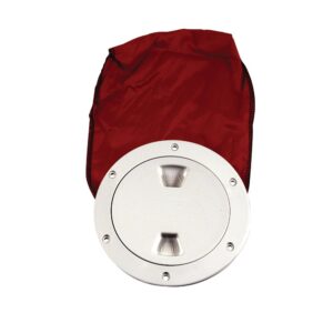 beckson marine dp40bw 4" stow-away deck plate white with 12" bag