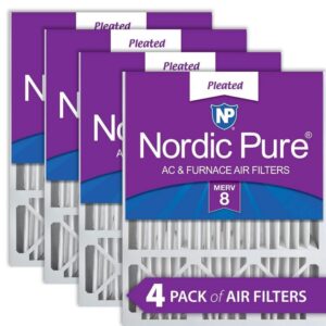 nordic pure 20x25x5 (19_7/8 x 24_7/8 x 4_3/8) honeywell/lennox replacement merv 8 air filters 4 pack