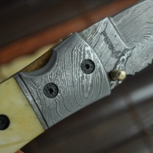 Perkin Knives - Handcrafted Damascus Hunting Knife - Folding Knife