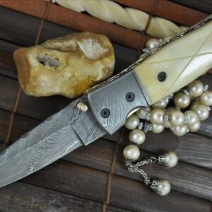 Perkin Knives - Handcrafted Damascus Hunting Knife - Folding Knife