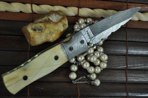 Perkin Knives - Handcrafted Damascus Hunting Knife - Folding Knife