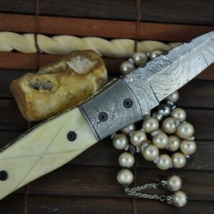 Perkin Knives - Handcrafted Damascus Hunting Knife - Folding Knife