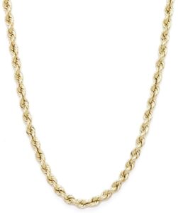 floreo 10k yellow gold 2mm hollow rope chain necklace with lobster claw clasp for women and men, 20 inch