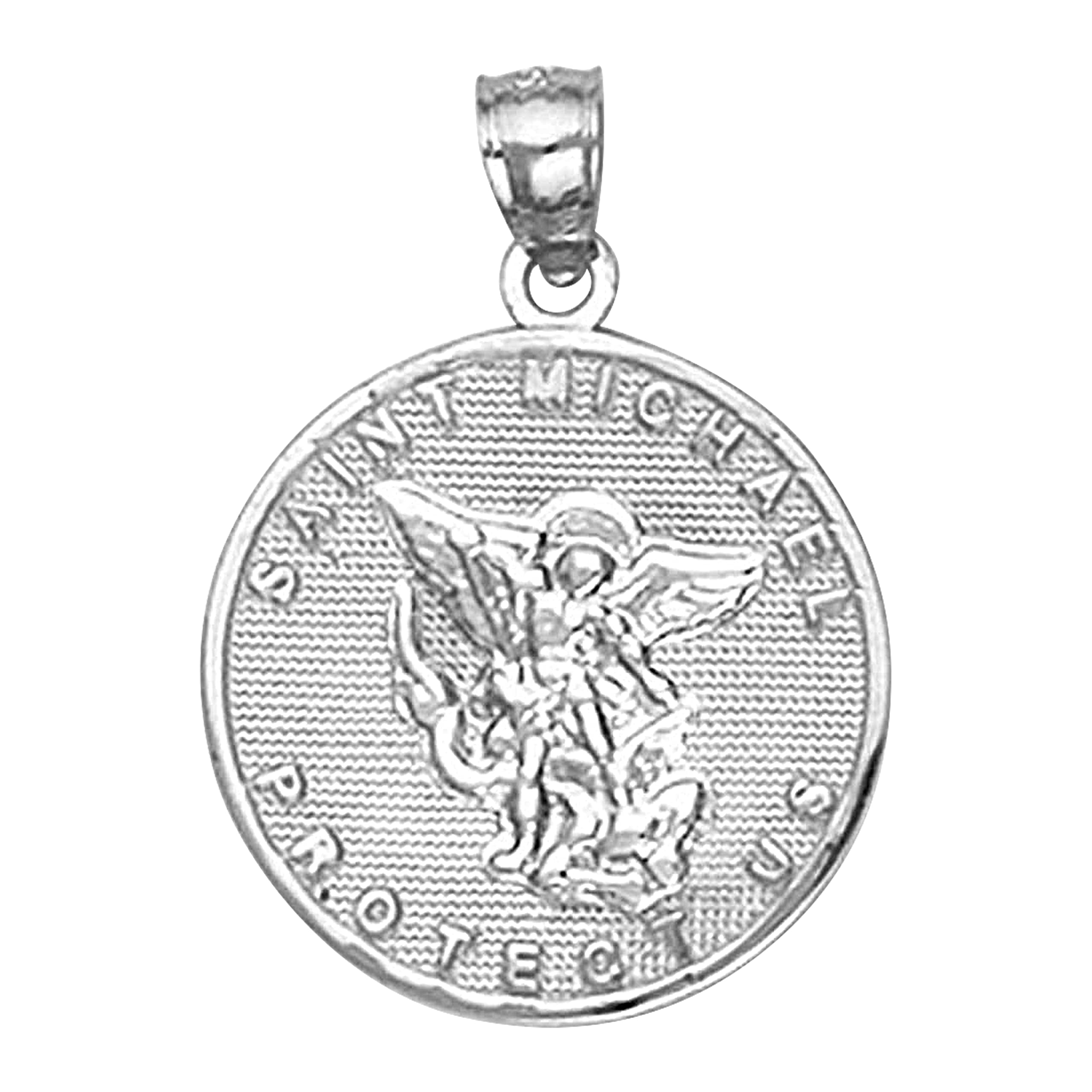 .925 Sterling Silver Saint Michael Charm Medal Pendant