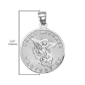 .925 Sterling Silver Saint Michael Charm Medal Pendant