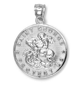 925 sterling silver saint george pendant