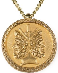 made in usa - janus 2-sided coin pendant/necklace, from ilanet museum cllection