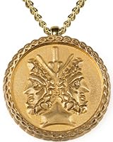 MADE IN USA - Janus 2-sided Coin pendant/Necklace, from ILANET Museum Cllection