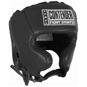 contender fight sports competition boxing headgear with cheeks black, large