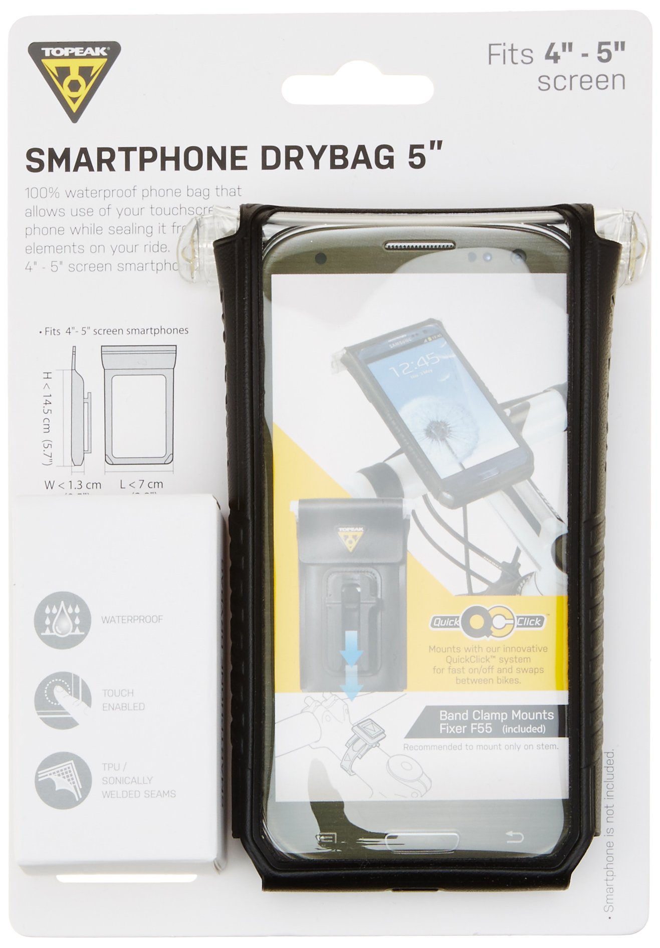 Topeak Smartphone Dry Bag for 4-5-Inch Screen Phones, Black