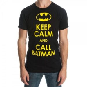 batman keep calm and call batman men's black t-shirt-small