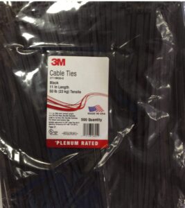 3m standard cable tie ct11bk50-d, black/nylon, 50 lbs., 0.18 in x 11.10 in (pack of 500)