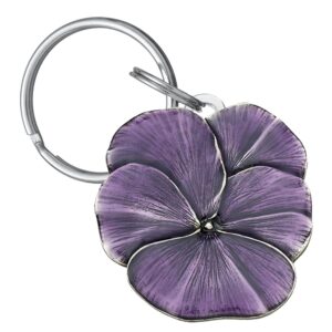 danforth – purple pansy keychain – handcrafted pewter flower keychain for women - 1 ¾” - made in usa