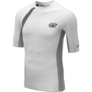 body glove men's performance short arm rashguard, white/silver, x-large