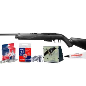 Crosman 1077 Air Rifle (Rifle + Pellets, CO2, Pellgun Oil and Target Combo)