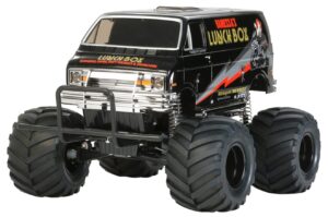 tamiya america, inc 1/12 lunch box monster truck kit, black edition, tam58546