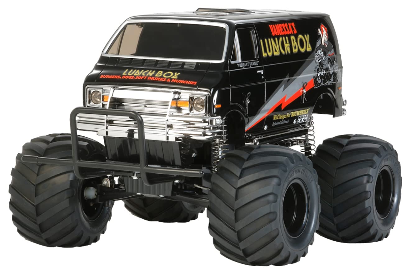 TAMIYA America, Inc 1/12 Lunch Box Monster Truck Kit, Black Edition, TAM58546