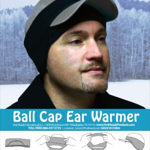 Hot Headz Polarex Ball Cap Ear Warmer, Black, One Size