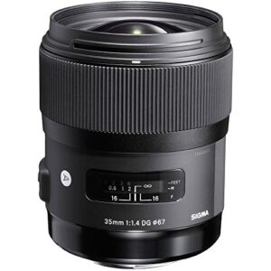 sigma 35mm f1.4 art dg hsm lens for canon, black, 3.7 x 3.03 x 3.03 (340101)