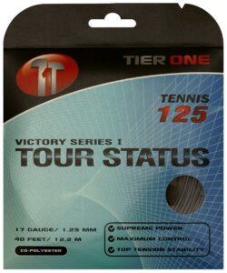 tier one sports tru pro tour status - tennis string set (poly): for the competitive tennis player (17g (1.25 mm), 12.2 m, black)