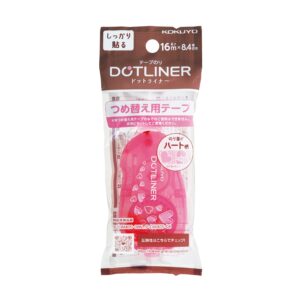 kokuyo dotliner refill, dotliner tape runner refill, permanent adhesive, japan import (1, pink heart)