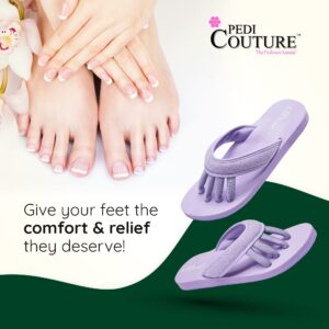 Pedi Couture Pedicure Sandals for Women - Toe Separator Slippers - Purple - Large (8.5-9.5)