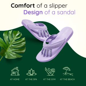 Pedi Couture Pedicure Sandals for Women - Toe Separator Slippers - Purple - Large (8.5-9.5)