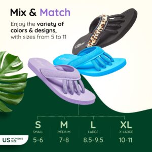 Pedi Couture Pedicure Sandals for Women - Toe Separator Slippers - Purple - Large (8.5-9.5)