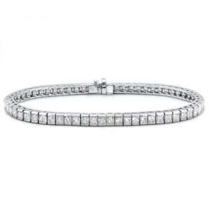 madina jewelry 4.00 ct ladies princess cut diamond tennis bracelet in channel setting